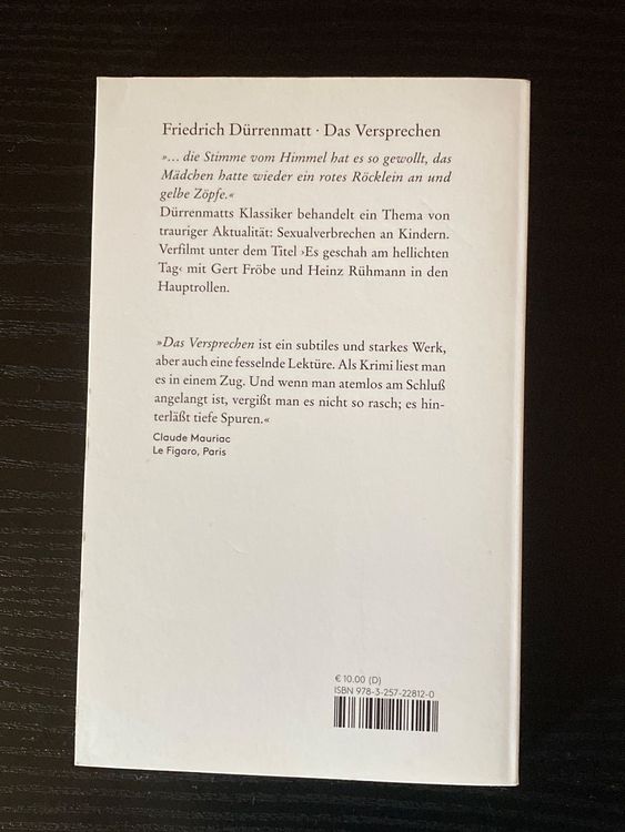 Das Versprechen von Friedrich Dürrenmatt | Kaufen auf Ricardo