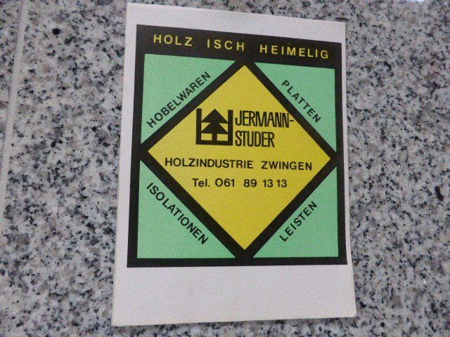 Zwingen,BL,Werbe-Grafik,Jermann-Studer,Holz-Industrie,Hobel (Gebraucht ...