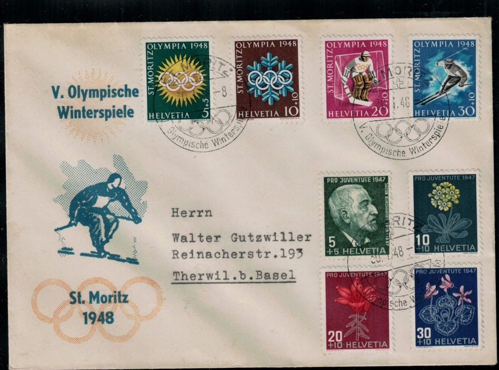 Olympiade St-Moritz 1948 / Kat. 60.- /ab 5.- (Gebraucht) in St-Légier ...