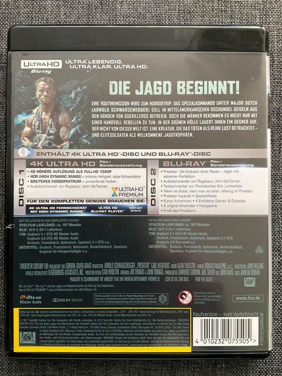 PREDATOR 4K UHD Blu-Ray + Blu-Ray, WIE NEU 🔝 (Neu (gemäss Beschreibung ...