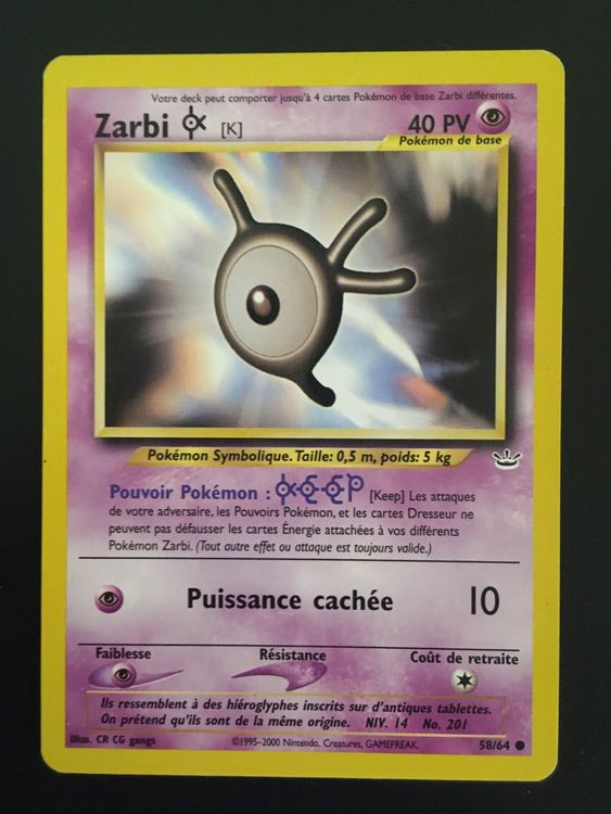 RARE: Pokémon Neo Revelation (2002): Zarbi K 58/64 FR | Kaufen auf Ricardo