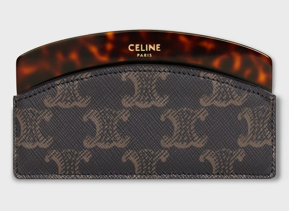 CELINE KAMM / HAIR COMB WITH CASE IN TRIOMPHE CANVAS (Neu und ...