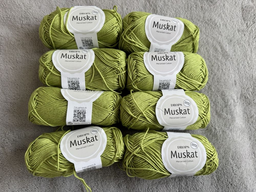Strickgarn Drops Muskat, apfelgrün, 8 x 50 g (Neu und originalverpackt ...