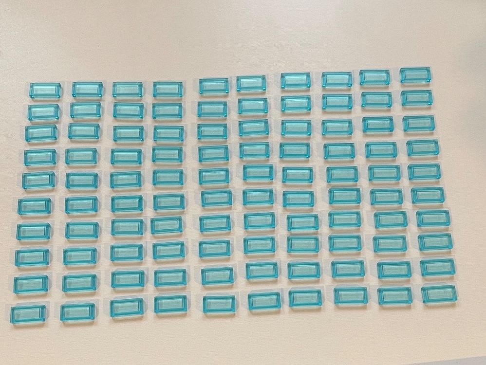 100x Lego 1x2 Fliese (Tile) Transparent Light Blue NEU (Neu (gemäss ...