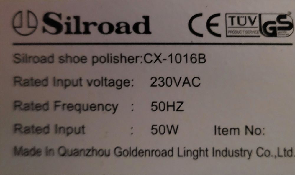 Fast wie neu! Schuhputzmaschine der Marke Silroad CX-1016B (Gebraucht) in Russikon für CHF 25 ...
