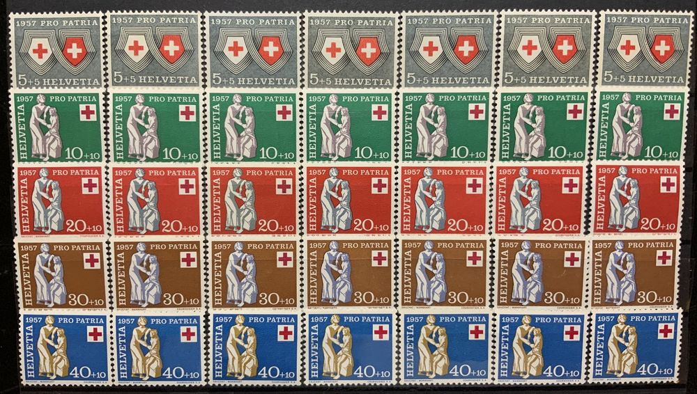 Pro Patria 1957 ** (7x) (Neu (gemäss Beschreibung)) in Füllinsdorf für CHF 4 – mit Lieferung auf ...