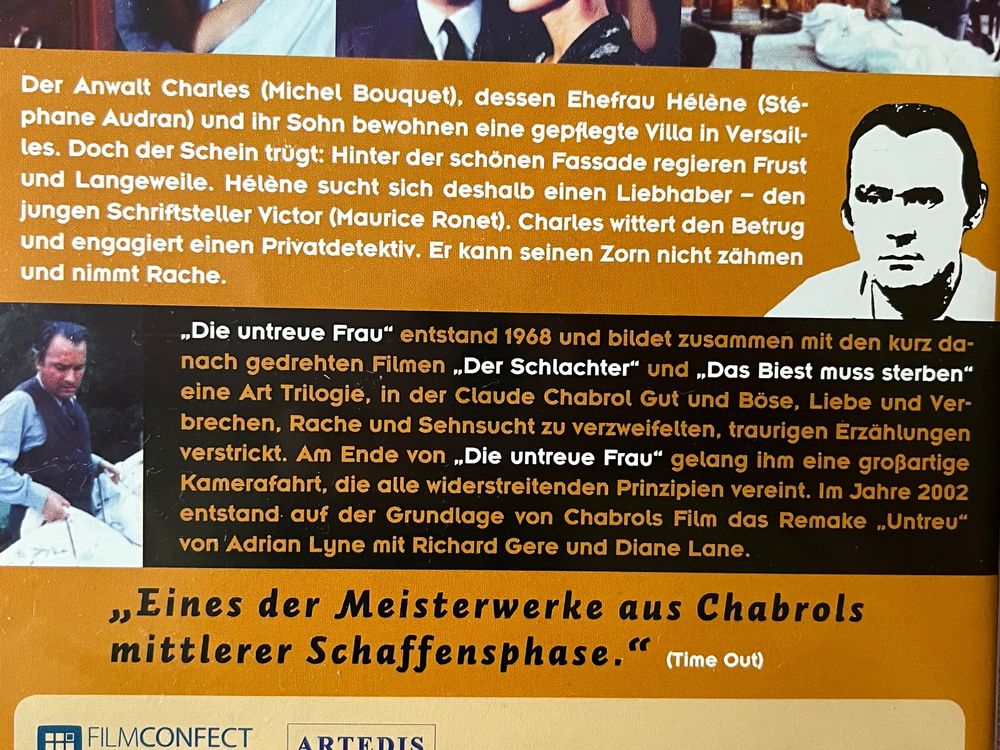 Spielfilm: Die Untreue Frau von Claude Chabrol. (Neu (gemäss Beschreibung)) in Zürich für CHF 24 ...