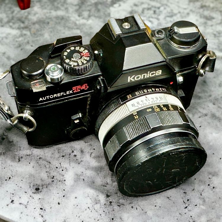 KONICA Autoreflex T4 SLR camera + 3 objectifs Konica Hexanon | Kaufen ...