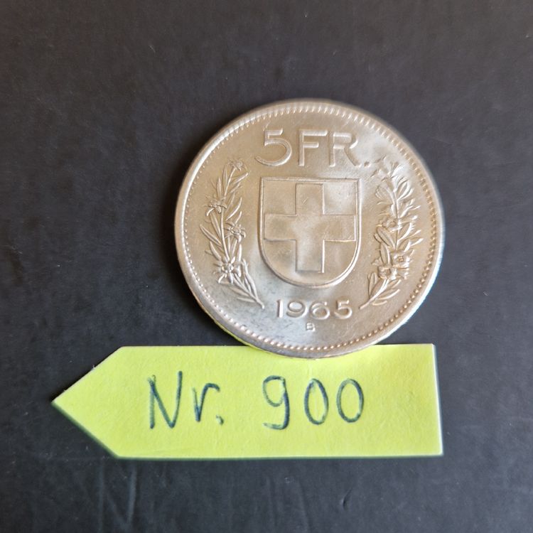 Silbermünze 5 Franken 1965 Tell Schweiz (Gebraucht) in Stans für CHF 12 – mit Lieferung auf ...
