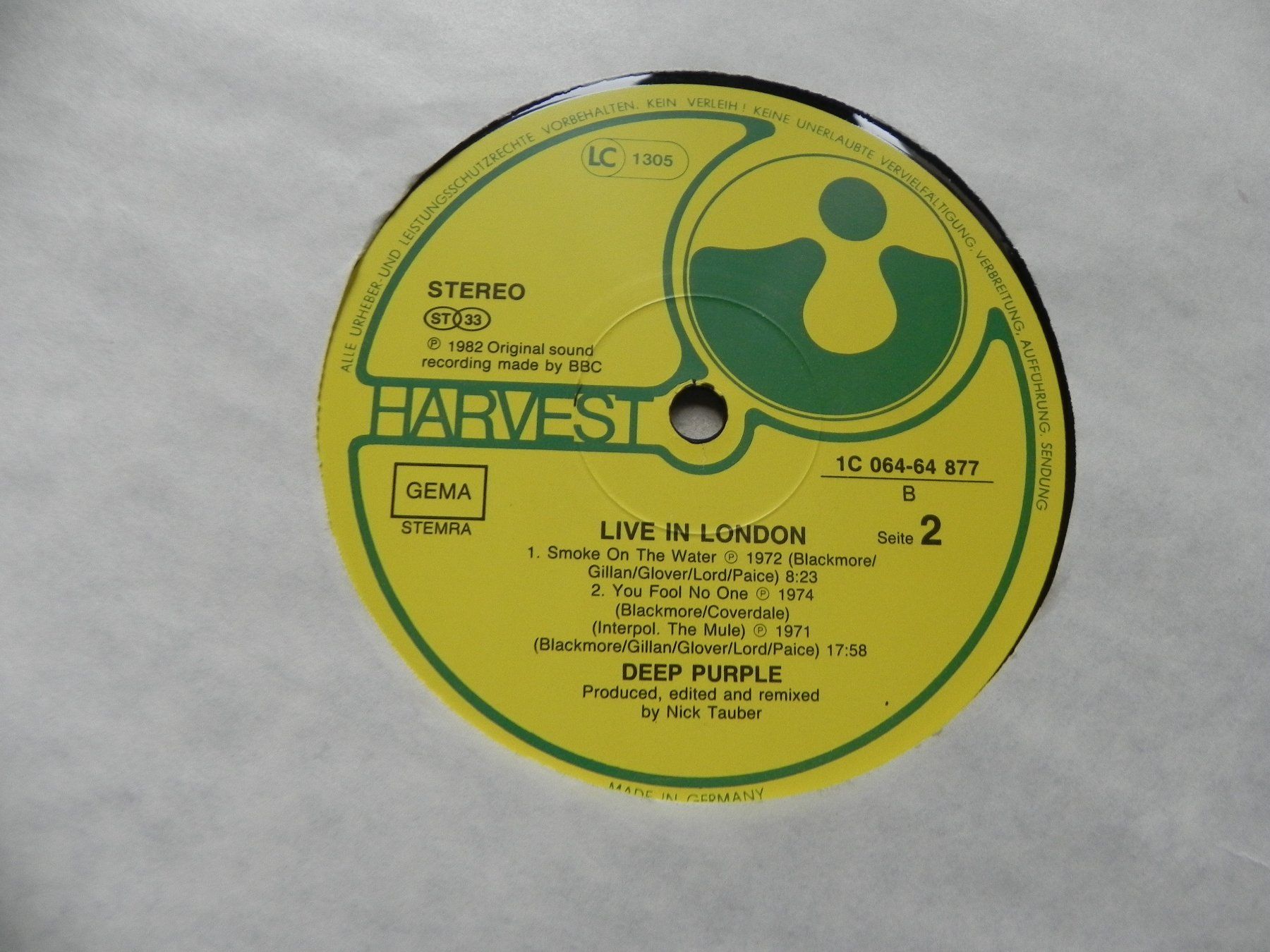 LP Engl. Prog. Rock Band Deep Purple 1982 Live in London (Gebraucht) in ...