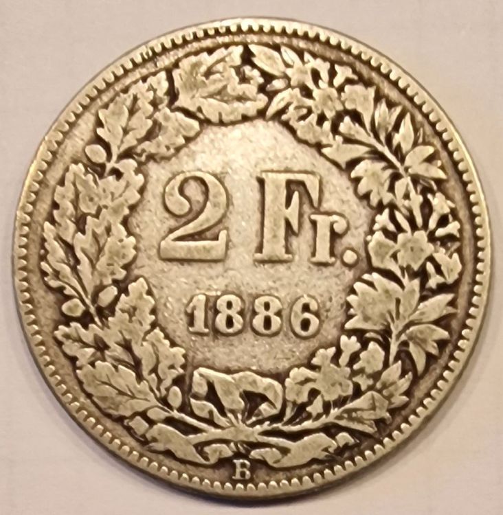 2 Schweizer Franken 1886 (Gebraucht) in Les Pontins für CHF 6 – mit Lieferung auf Ricardo kaufen