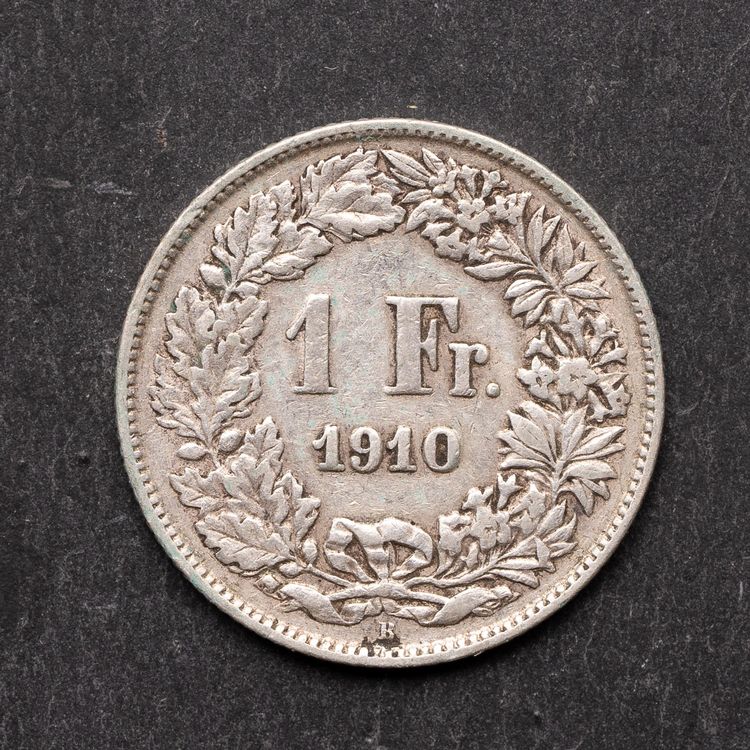 Silbermünze 1 Franken Helvetia 1910 Schweiz Swiss Franc | Kaufen auf Ricardo