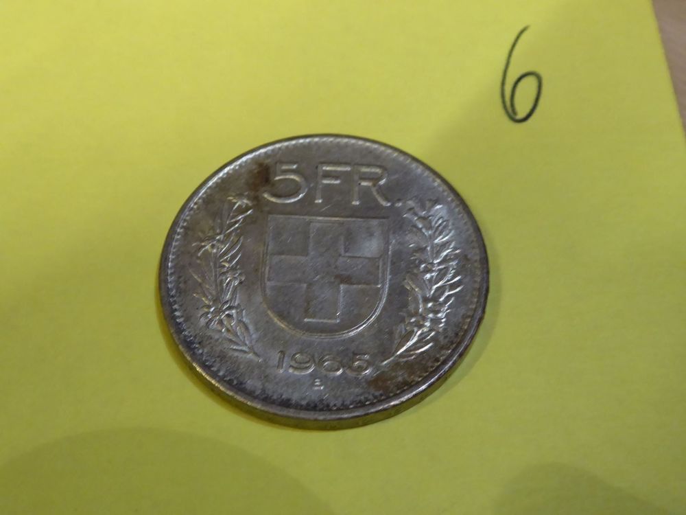 Silbermünze 5 Franken / Liber 1965 (Gebraucht) in Wädenswil für CHF 7 – mit Lieferung auf ...