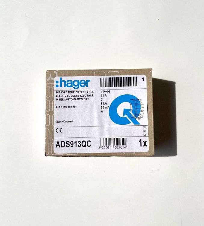 Disjoncteur Différentiel Hager 1P+N13A QuickConnect ADS913QC (Neu und originalverpackt) in Nyon ...