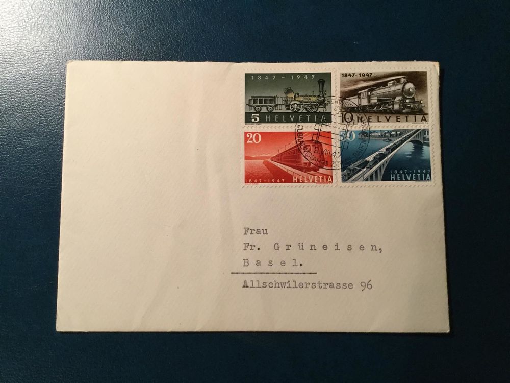 1947, FDC Eisenbahn Serie (Gebraucht) in Rheinfelden für CHF 6 – mit Lieferung auf Ricardo kaufen