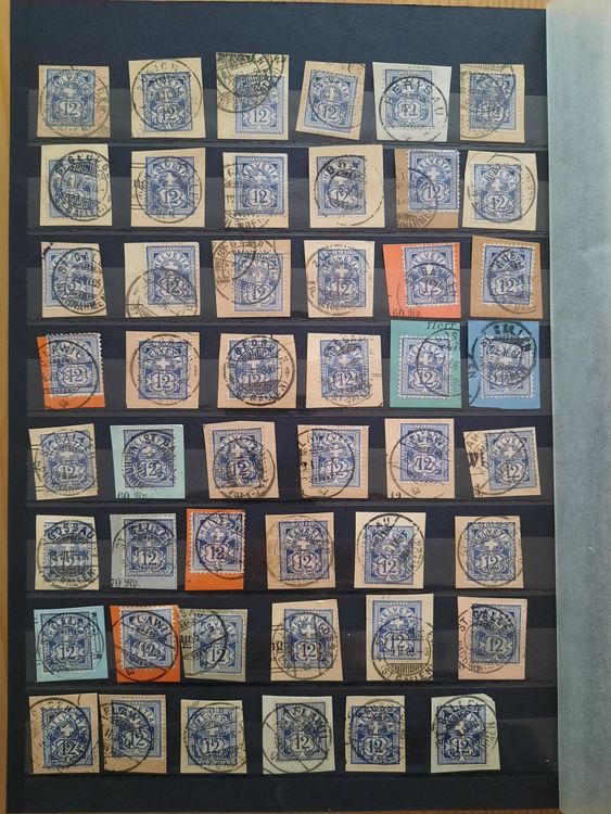 Ziffern Marken schöne Vollstempel auf Papier gem. Bilder (Gebraucht) in ...
