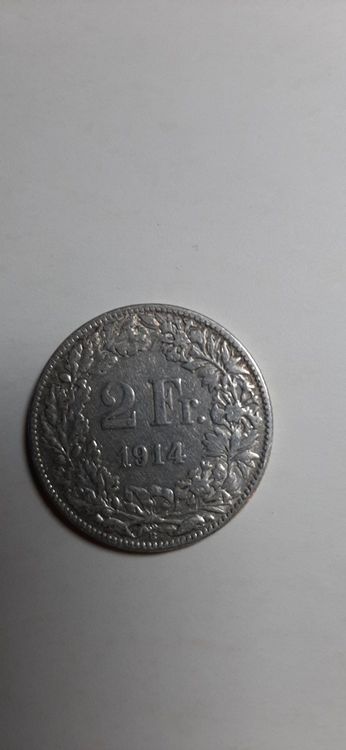 Silber 2.-- Fr. Münze Schweiz; VZ 1914 ; Fr. 24.00 (Gebraucht) in Meggen für CHF 24 – mit ...