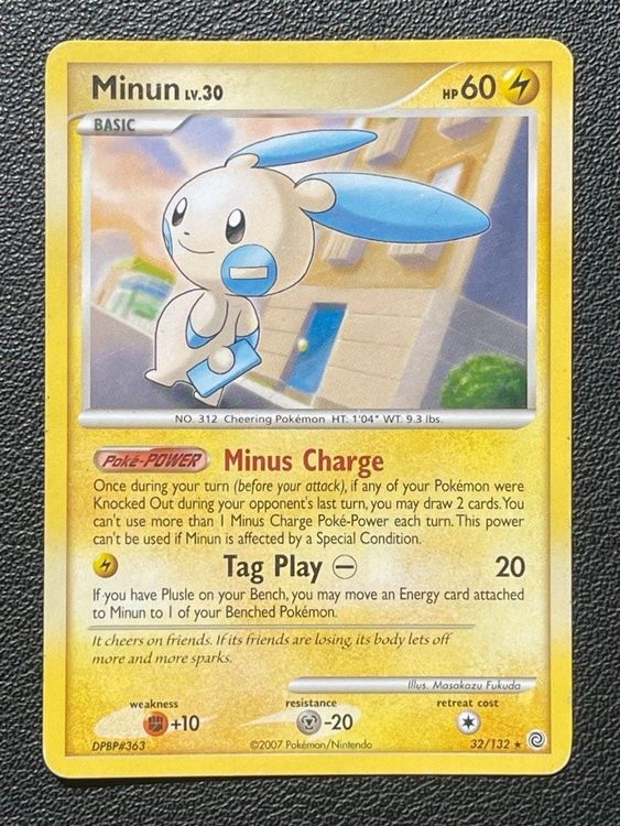 Minun 32/132 Rare Pokémon Diamond & Pearl Secret Wonders (Neu (gemäss ...