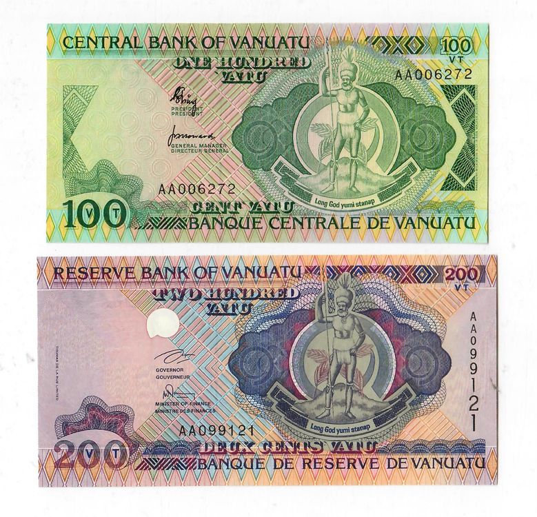 Banknoten Vanuatu, 100+200 Vatu, UNZ (Neu (gemäss Beschreibung)) in ...