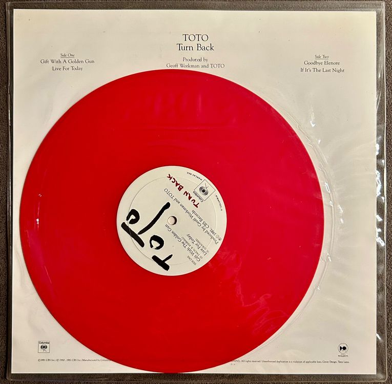 TOTO „Gift With A Golden Gun“ 4-Track 10“ RED VINYL RAR LUKE (Gebraucht ...