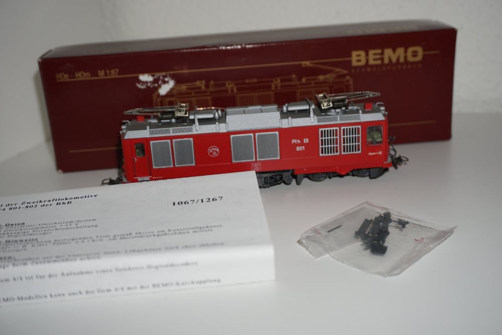 BEMO 1267 101 - RhB Gem 4/4 801 Steinbock H0m (Gebraucht) in Matten b. Interl für CHF 152 – mit ...