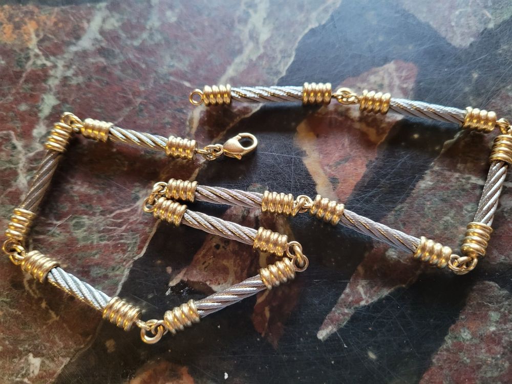 Schöne massive Vintage Gold/Silber Metall Collier (Gebraucht) in ...