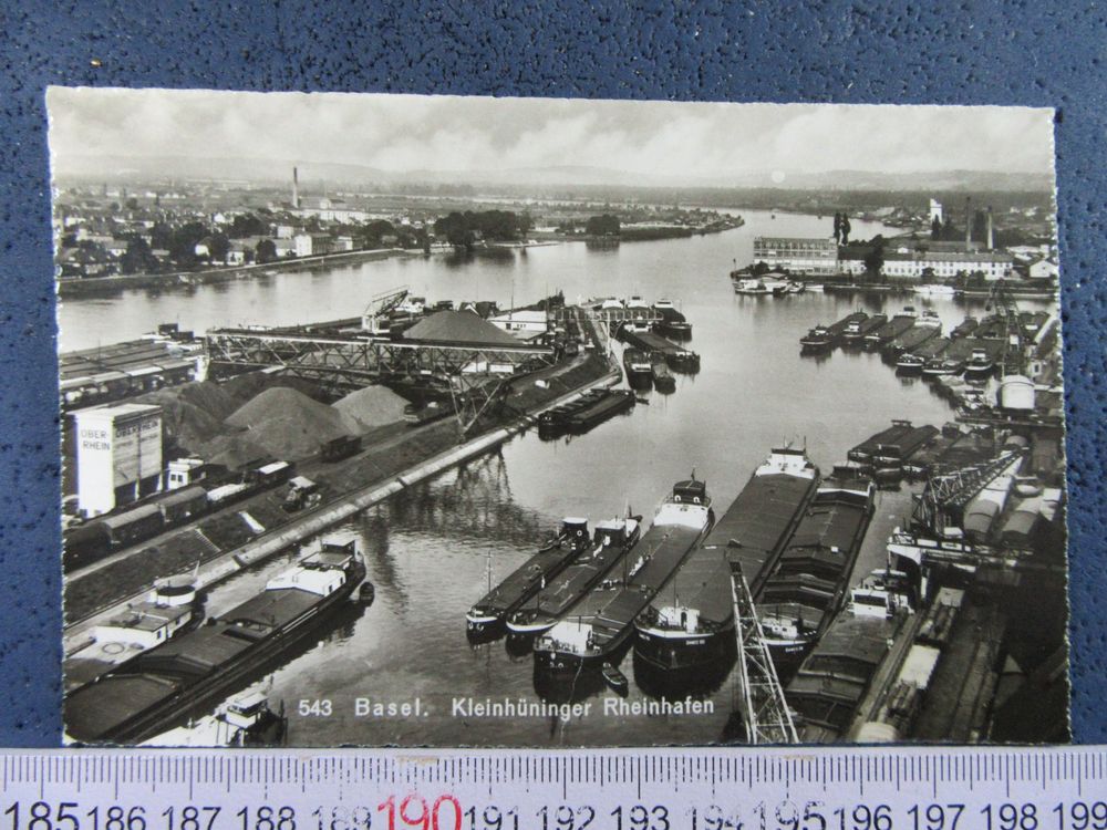 BASEL 1950 KLEINHÜNINGER RHEINHAFEN RHEINSCHLEPPER AK-BS BUG (Gebraucht ...
