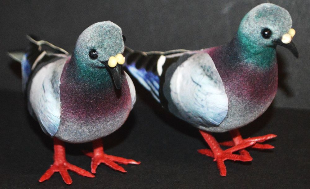 Künstliche Vögel 07 – 2er Set Vogel Taube – je 13 cm (Nuovo e nell'imballaggio originale) a ...