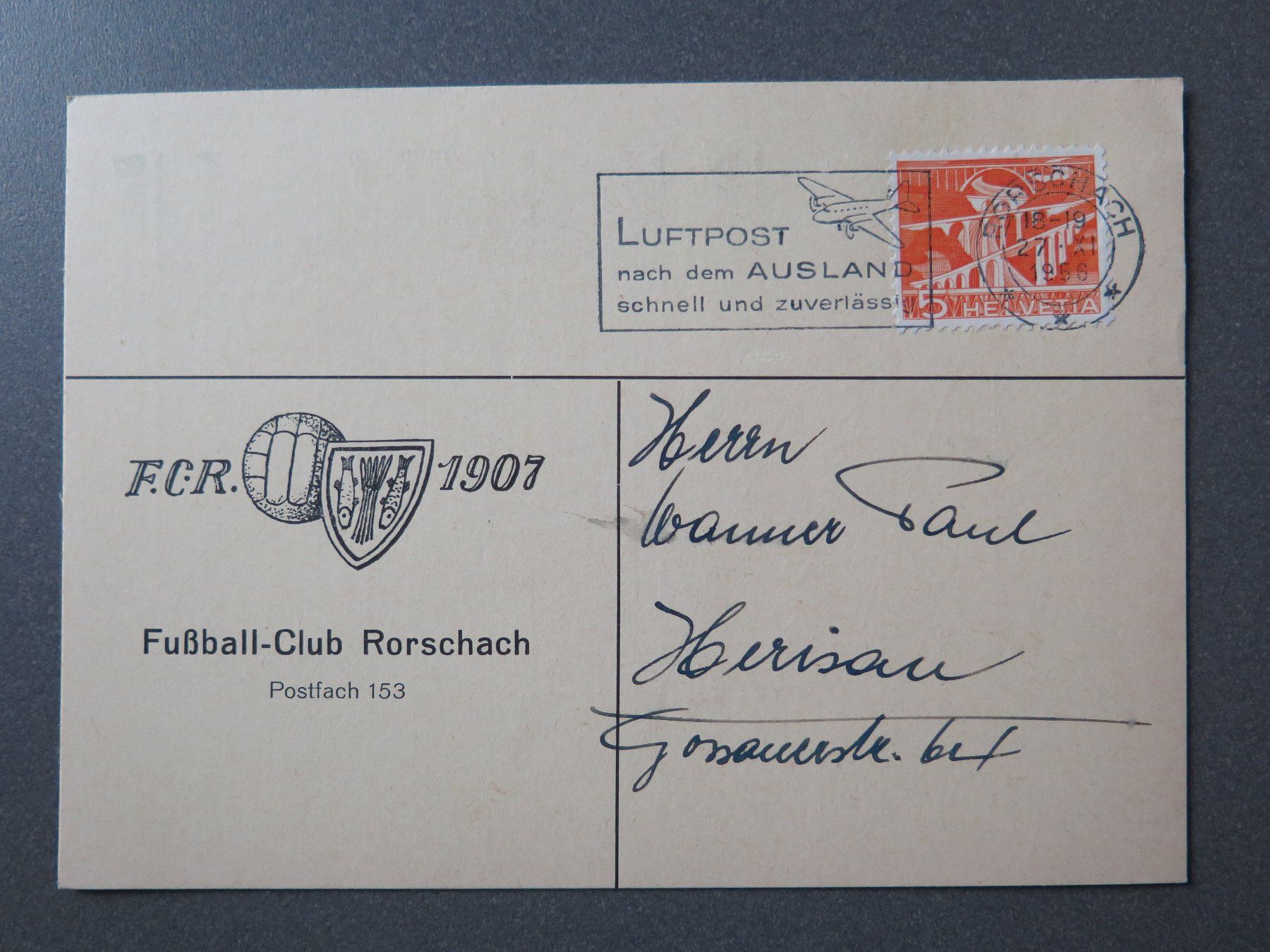 FUSSBALL - RORSCHACH- FCR - FUSSBALL-CLUB RORSCHACH - AVIS (Gebraucht ...