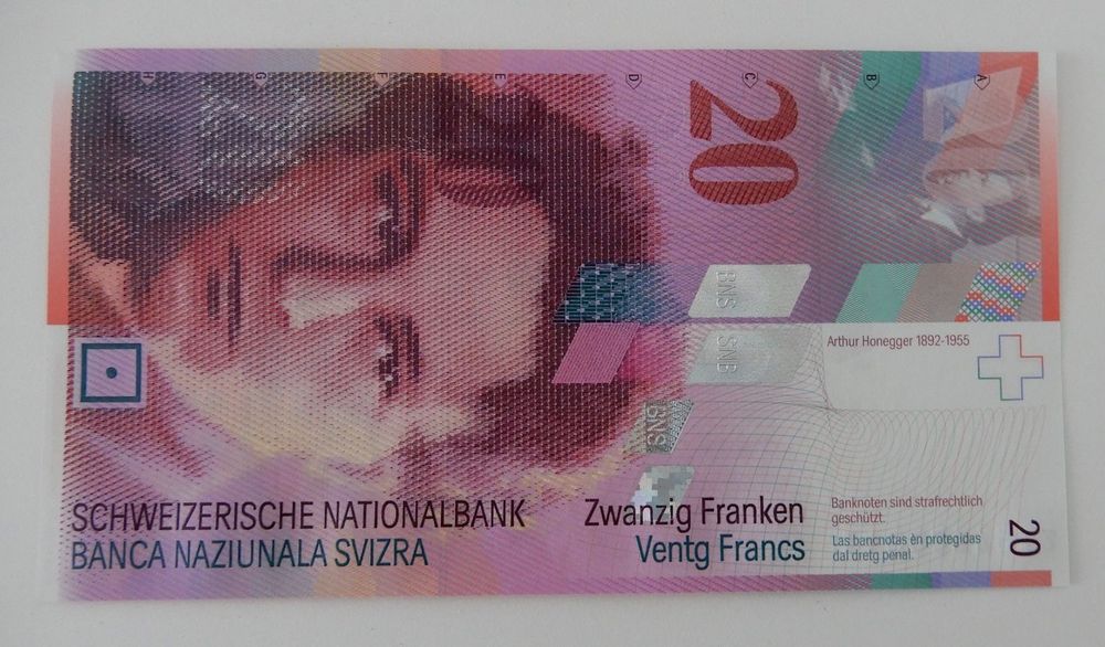 Banknote CHF 20, Serie 8, bankfrisch (Neu (gemäss Beschreibung)) in ...