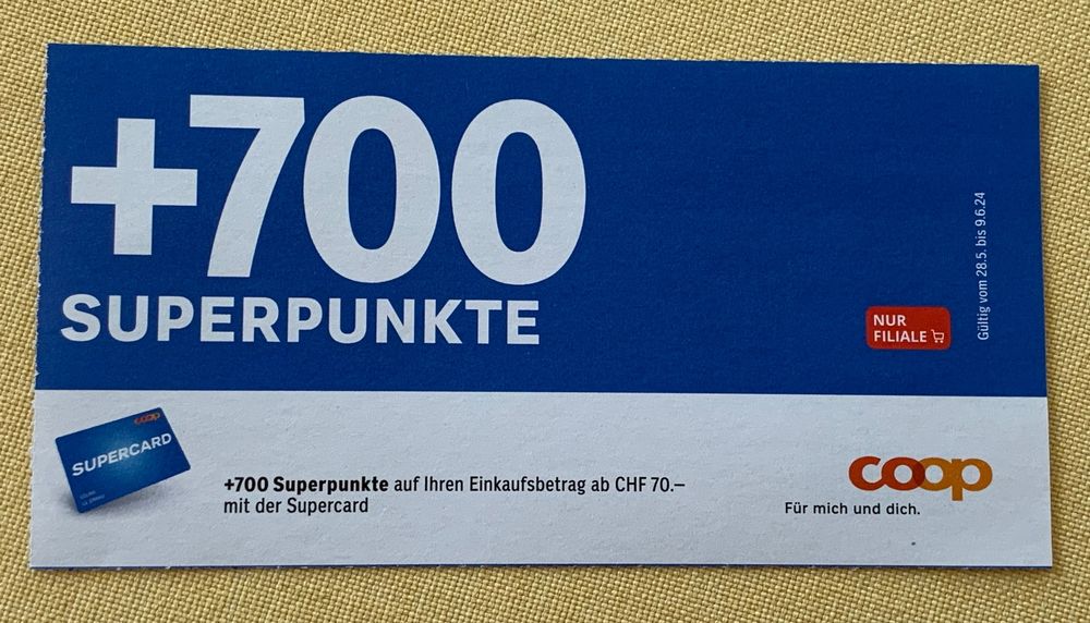 Coop +700 Superpunkte ab CHF 70.- Einkauf | Kaufen auf Ricardo