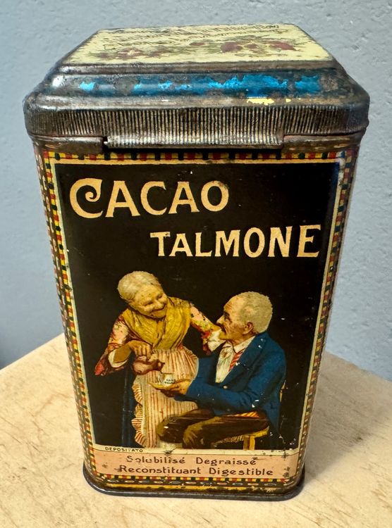 Antike kleine 12.5 cm Blechdose CACAO TALMONE ca. 1900 antik (Gebraucht) in Rothrist für CHF 69 ...