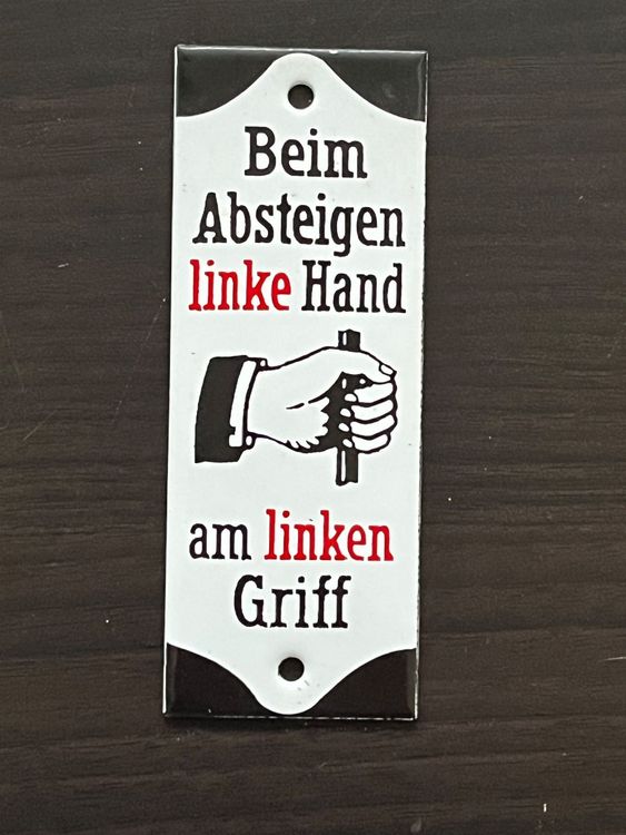 Tram Emailschild "Linke Hand" Basler Tram BVB Zug Eisenbahn | Kaufen auf Ricardo