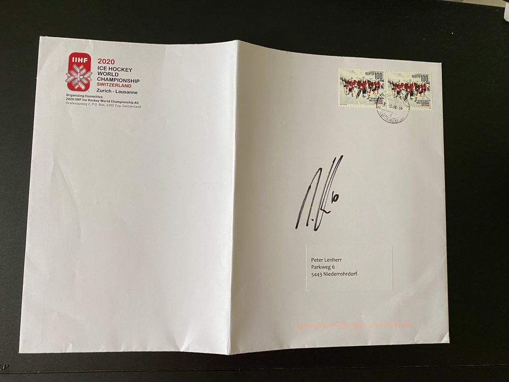 Autogram Andres Ambühl + 2 Marken Eishockey WM Schweiz (Neu (gemäss Beschreibung)) in ...