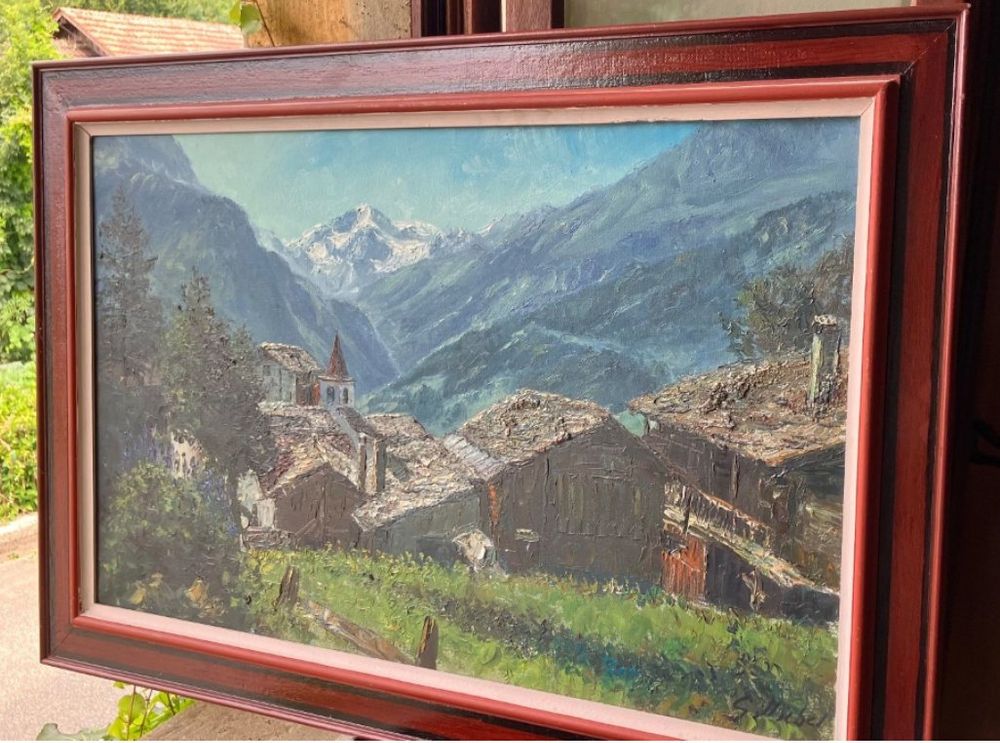 Gemälde Peinture Alpen signiert S. Michel La Sage Arolla (D'occasion) à ...