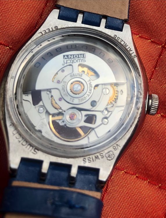 Swatch Irony automatic blaues Lederband neuwertig | Kaufen auf Ricardo