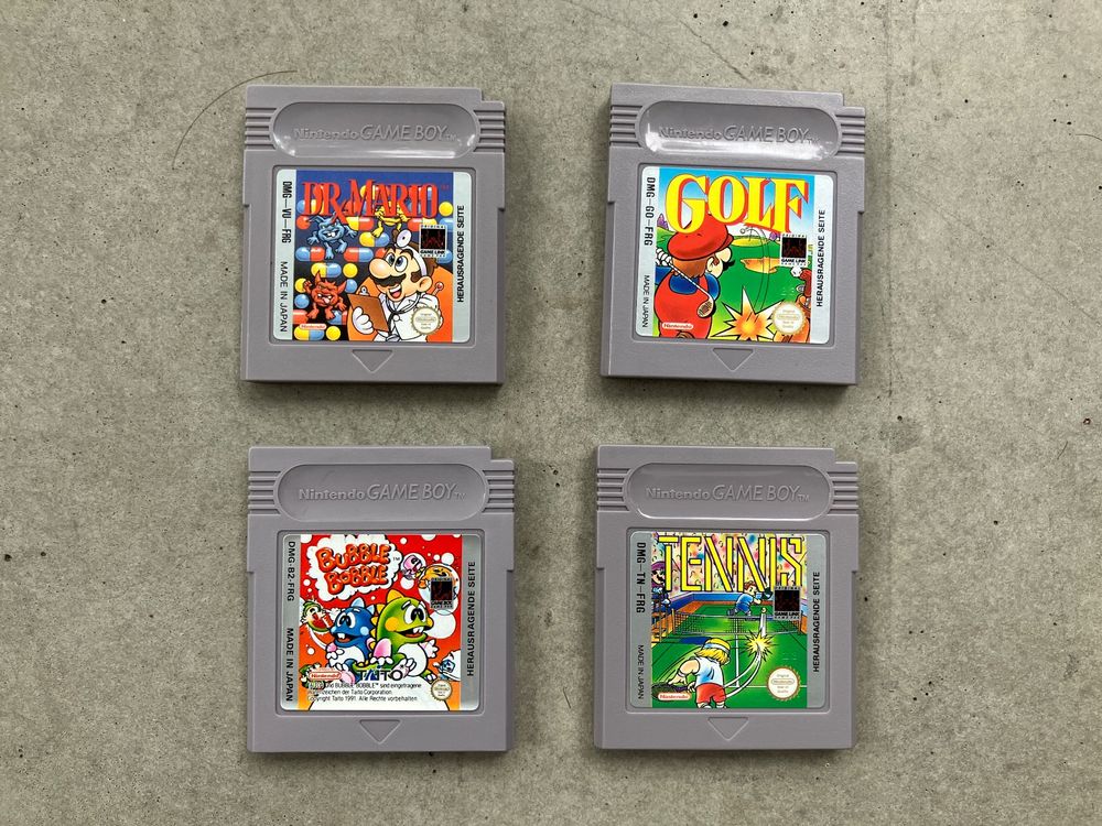 Game Boy 4 Spiele Dr. Mario Bubble Bobble Tennis Golf (Gebraucht) in ...