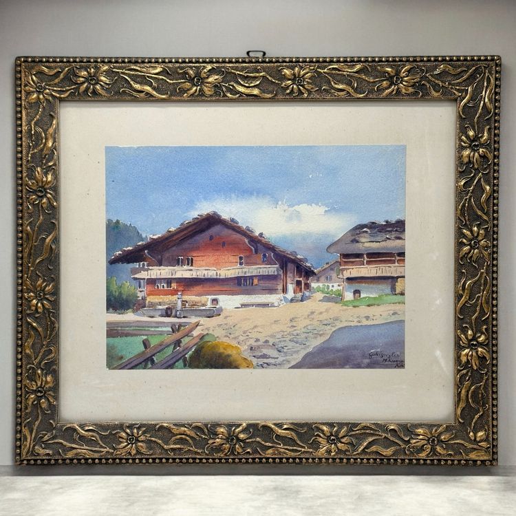 KNAPP AEBI - aquarelle 19e siècle sur carton "Chalet Suisse" (Gebraucht) in Morges für CHF 60 ...