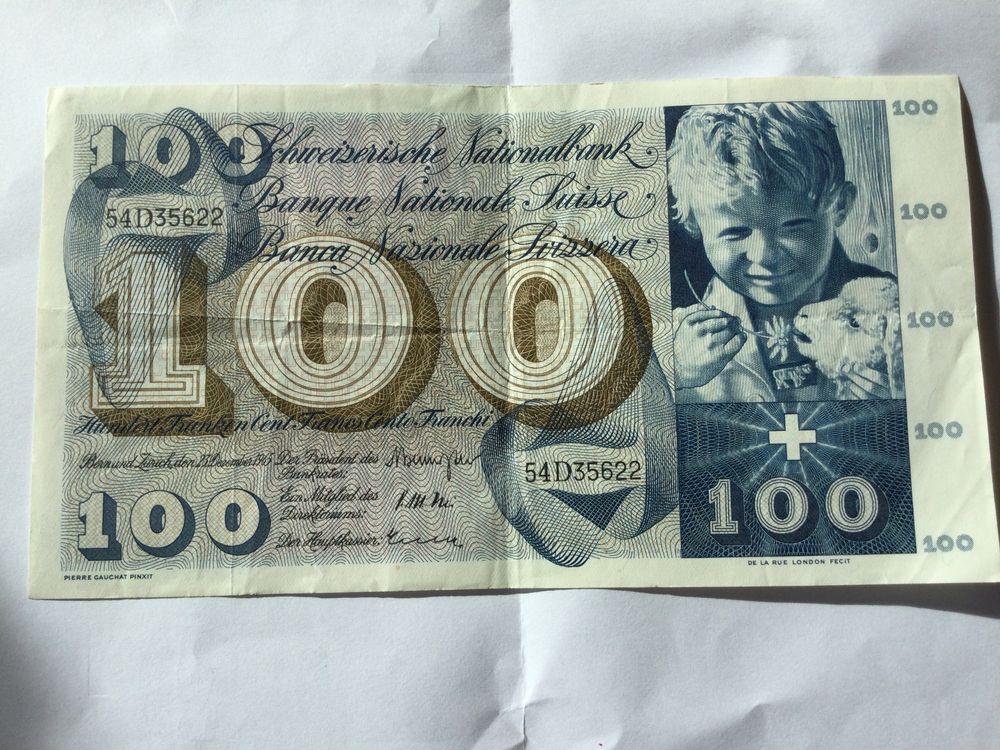 Schöne 100 Franken Note 23.12.1965 | Kaufen auf Ricardo