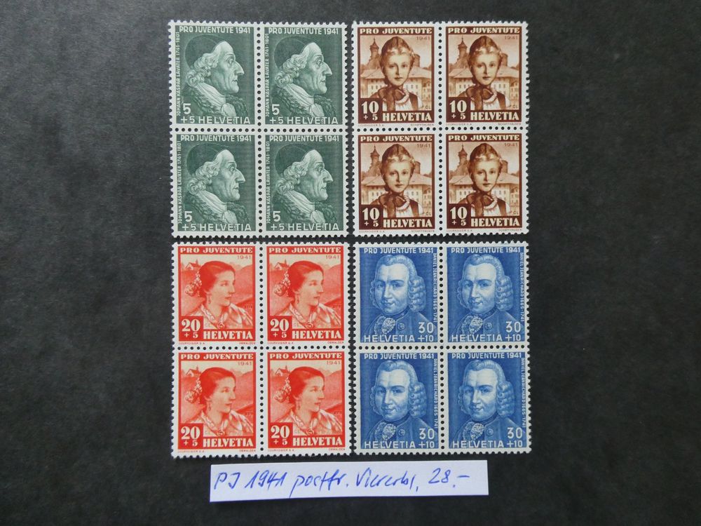 PJ 1941 postfrische Viererblöcke | Kaufen auf Ricardo