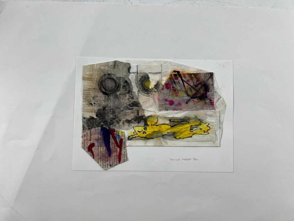 Abstrakte Collage Mischtechnik Handsigniert. | Kaufen auf Ricardo