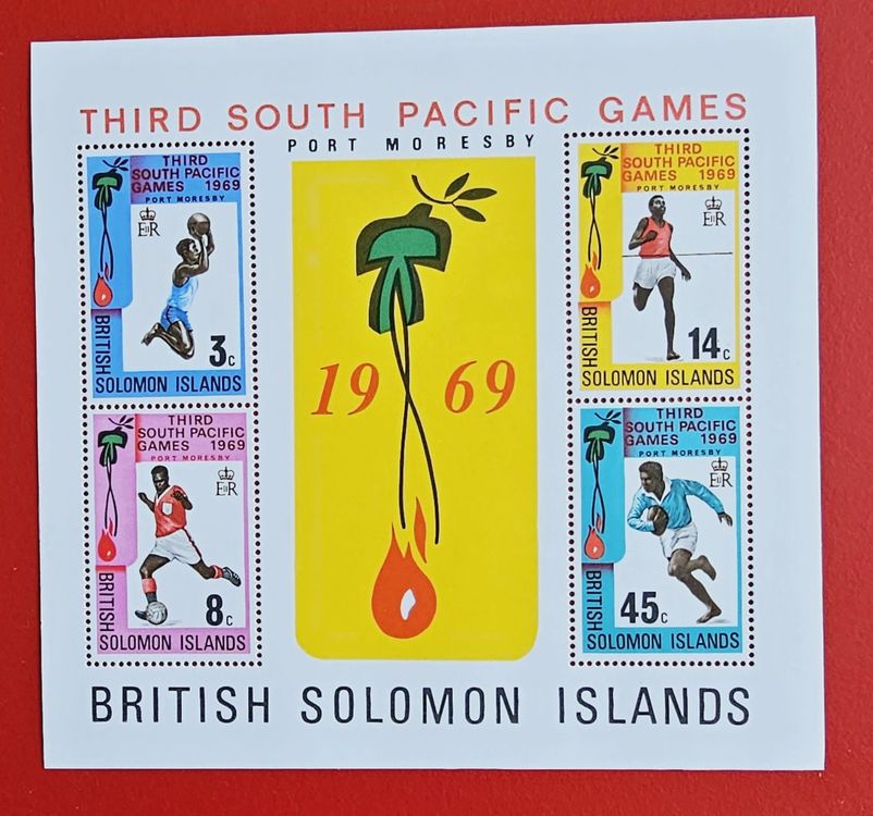 BRITISH SOLOMON ISLANDS BLOCK SOUTH PACIFIC GAMES 1969** (Neu (gemäss ...