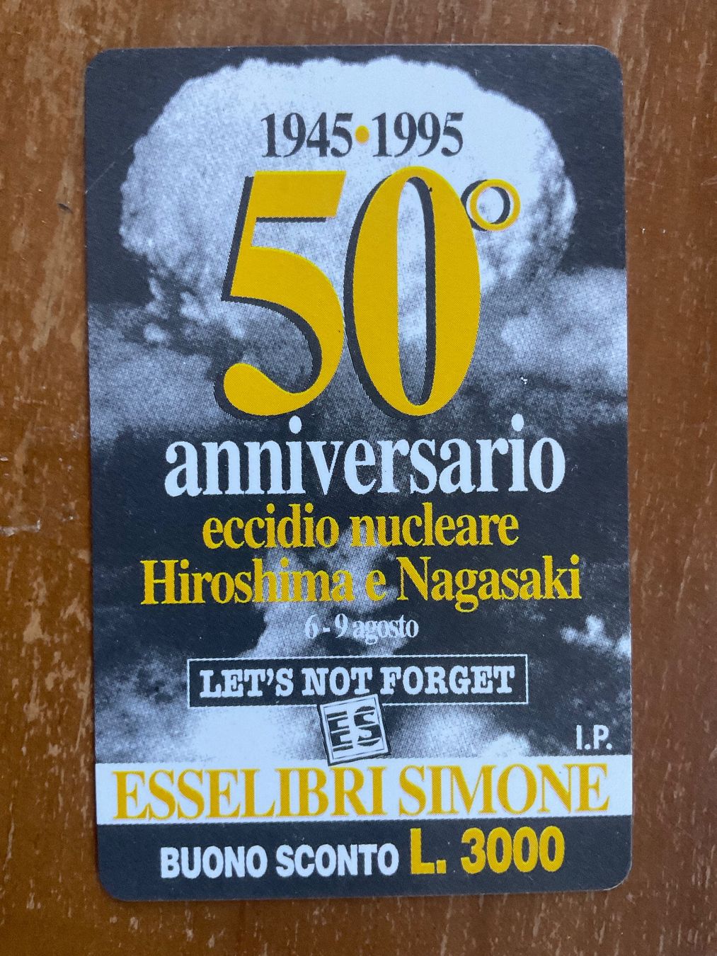 Privat-Telefonkarte Italien PR-220 Hiroshima & Nagasaki ungb (Neu ...