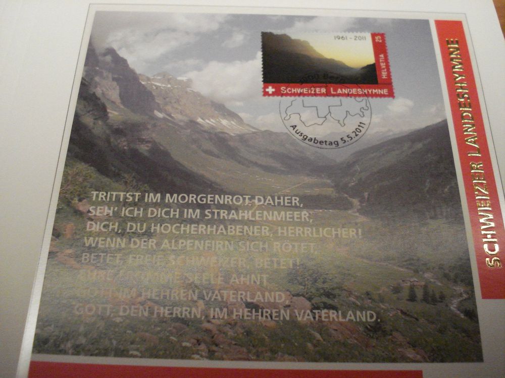 Satz Maximumkarten Schweizerhymne, 2011, 4 Karten (Gebraucht) in Niederwil AG für CHF 4.6 – mit ...