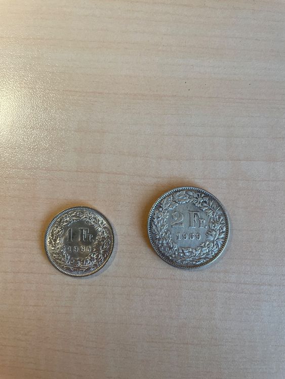 CHF 1.- und 2.- Münze 1965/1959 (Gebraucht) in Bättwil für CHF 10 – mit Lieferung auf Ricardo kaufen