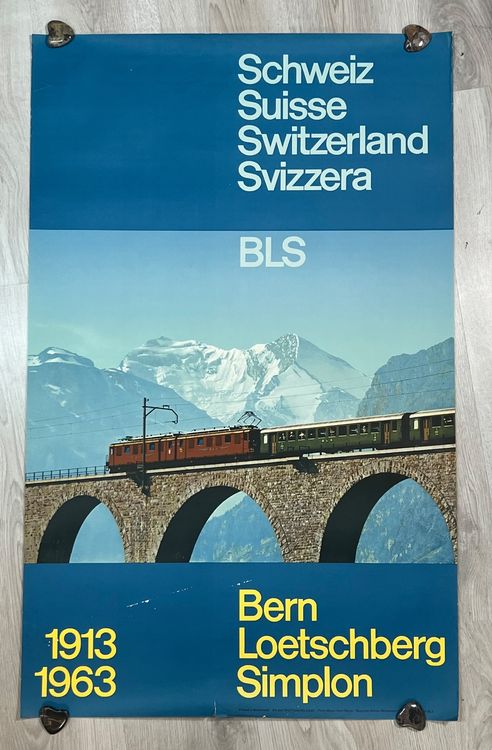 Plakat BLS Bern Lötschberg Simplon Bahn 1963 (Gebraucht) in für CHF 146 ...