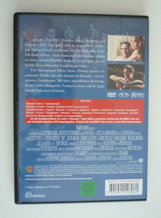 JFK - Tatort Dallas (DVD) von Oliver Stone mit Kevin Costner | Kaufen auf Ricardo
