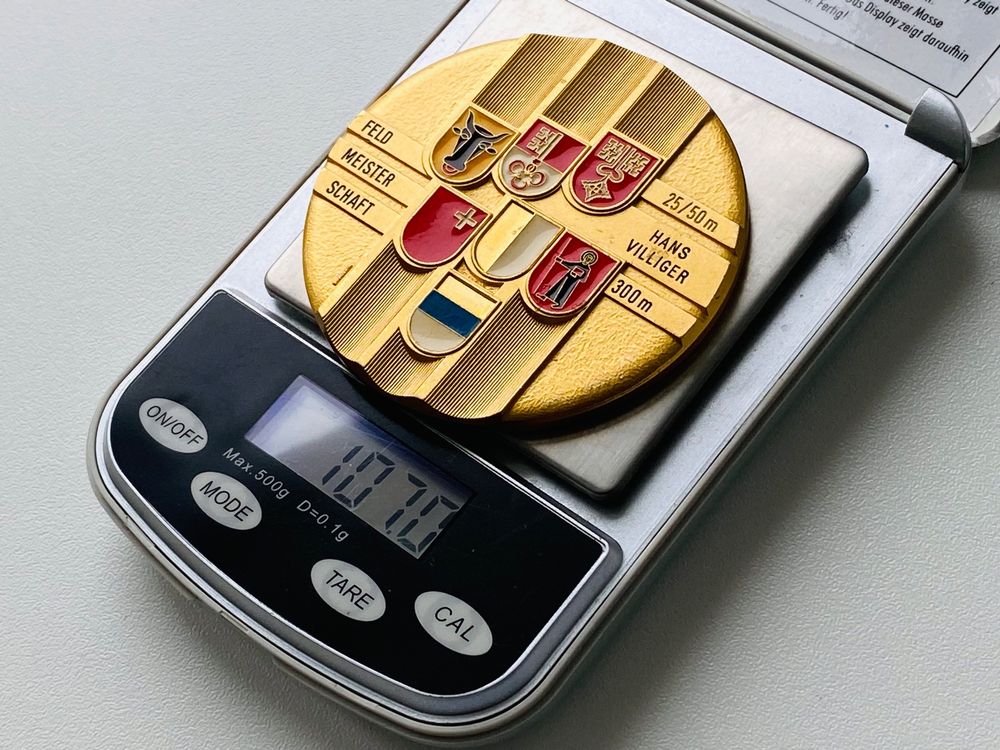 Gold Auszeichnung Feldmeisterschaft riesige Medaille 107 gr (Gebraucht ...