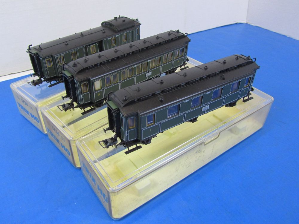 TRIX H0, K.Bay.Sts.B. Schnellzugwagen Set, 3735, 3736, 3737, (Gebraucht ...
