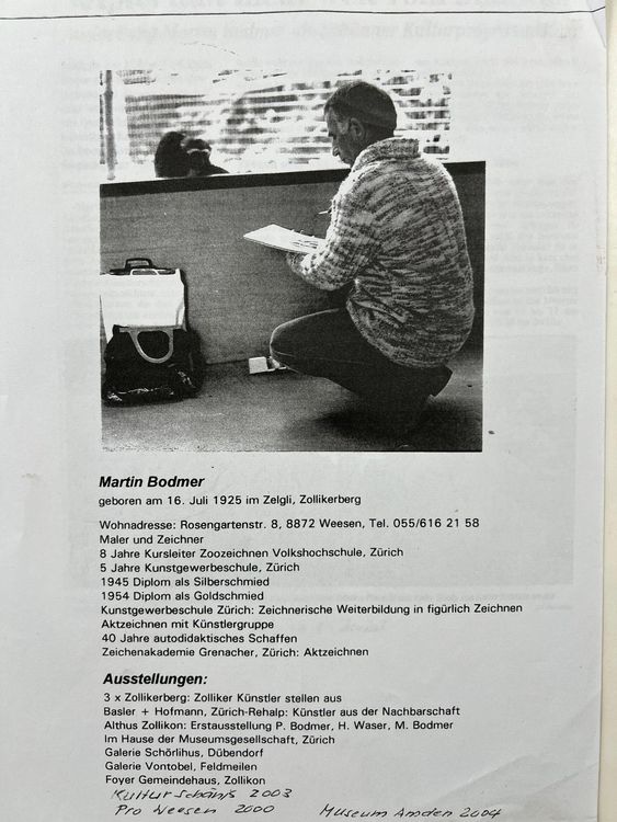 2x Damen Akt Zeichnung von Martin Bodmer (1925) (Gebraucht) in für CHF ...